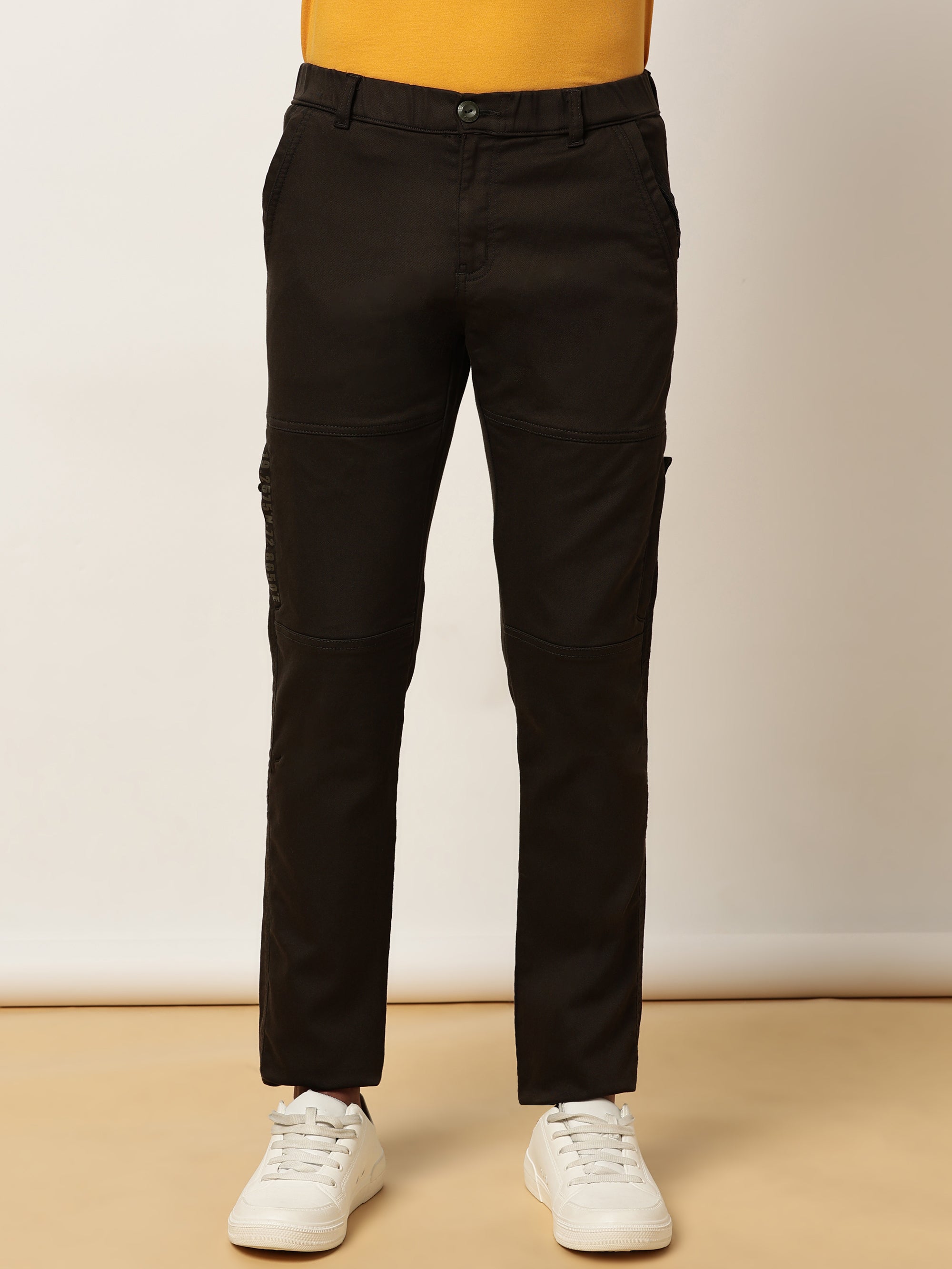 Olive Elasticated Waist Multi Pocket Stretchable Lounge Pants